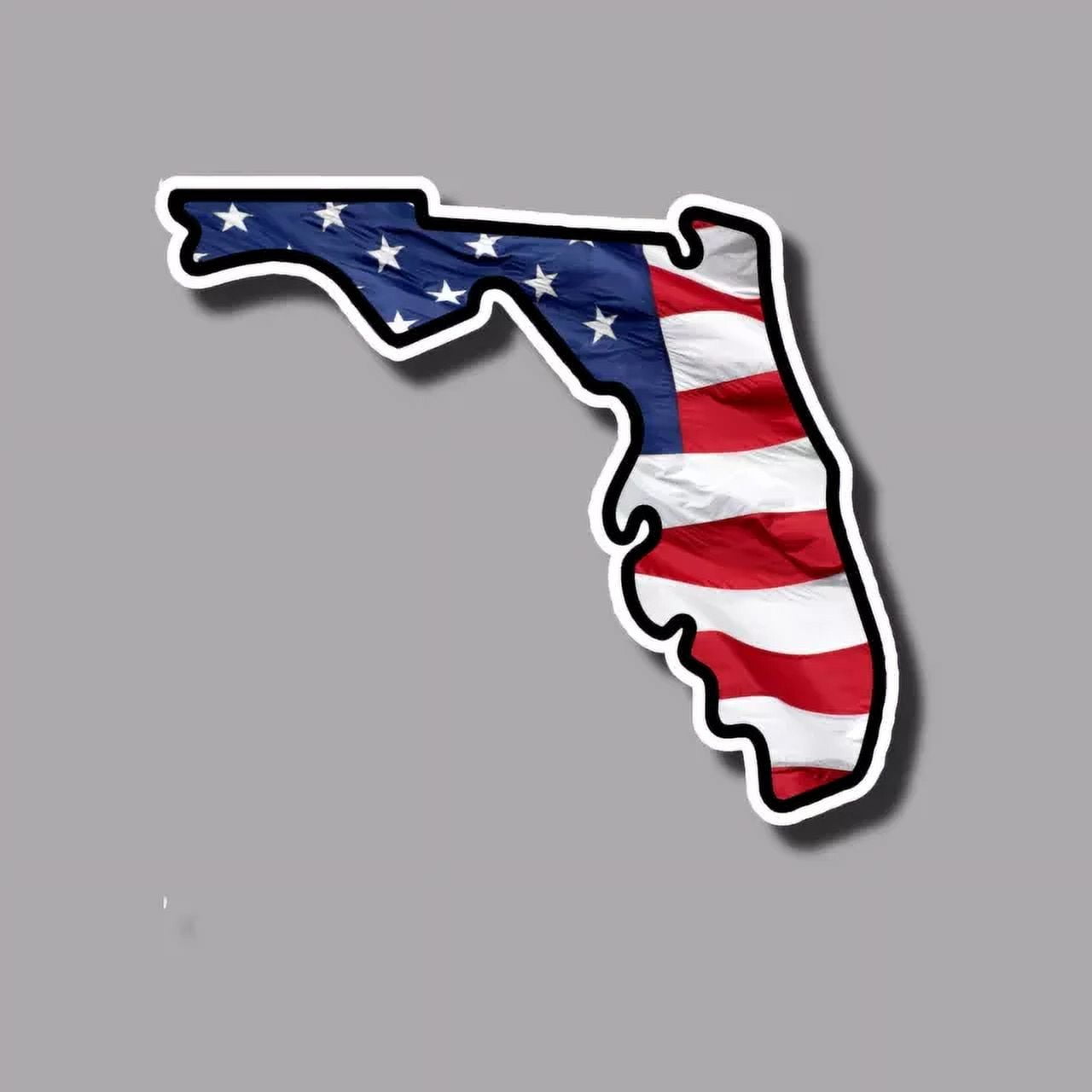 Florida Shaped American Flag Patriotic Sticker Phone Decal Water Bottle ...