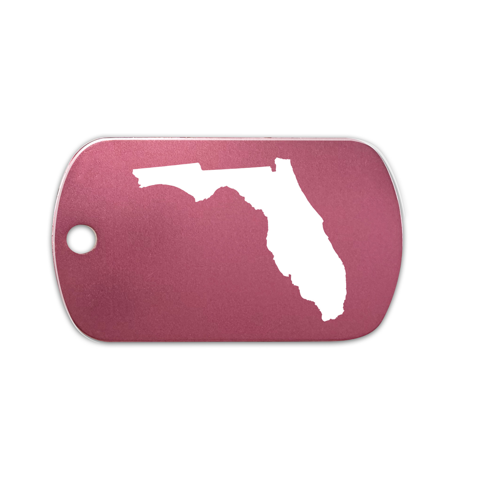 Florida Shaped GI Dog Tag Aluminum Keychain fl - Pink - Walmart.com