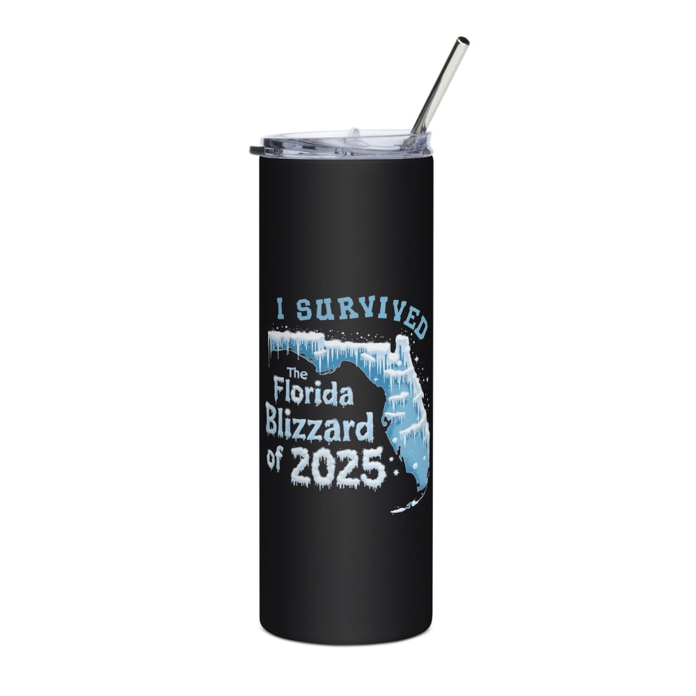 Florida Snow Storm 2025 Skinny Slim Tumbler, I Survived The Florida ...