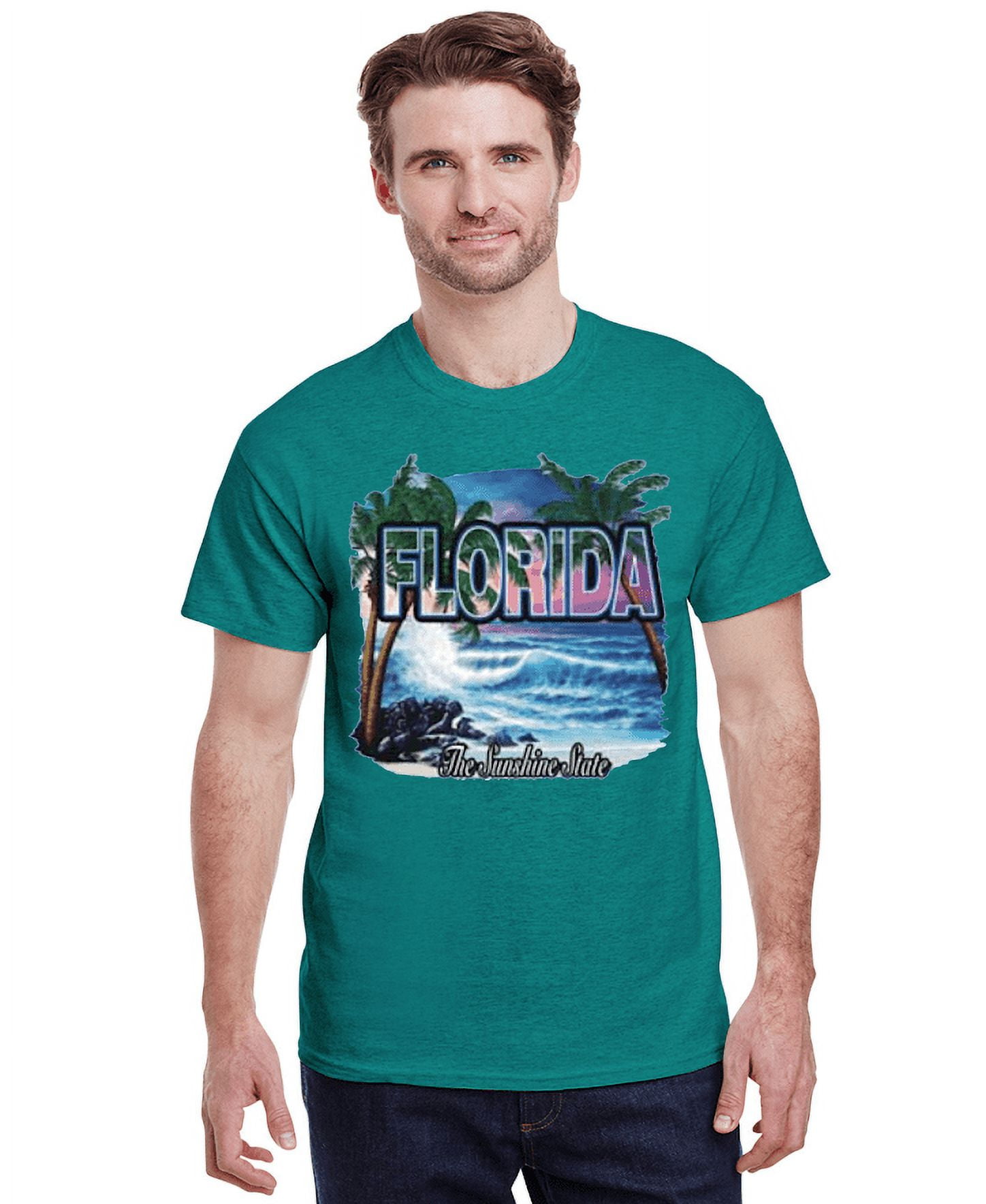 Florida Souvenir Palm Trees T-shirt Mens Graphic Tees - Walmart.com