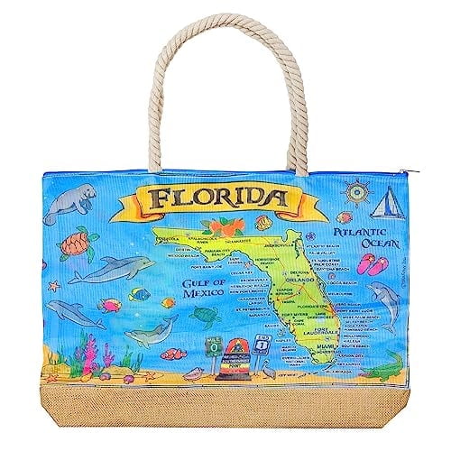 Florida Souvenirs Gifts Beach Bags for Women, Mesh Oversized Beach ...
