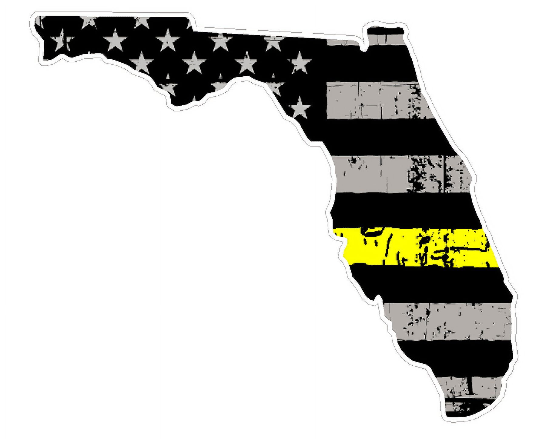 Florida State (E1) Thin Yellow Line Dispatch Vinyl Decal Sticker Car ...