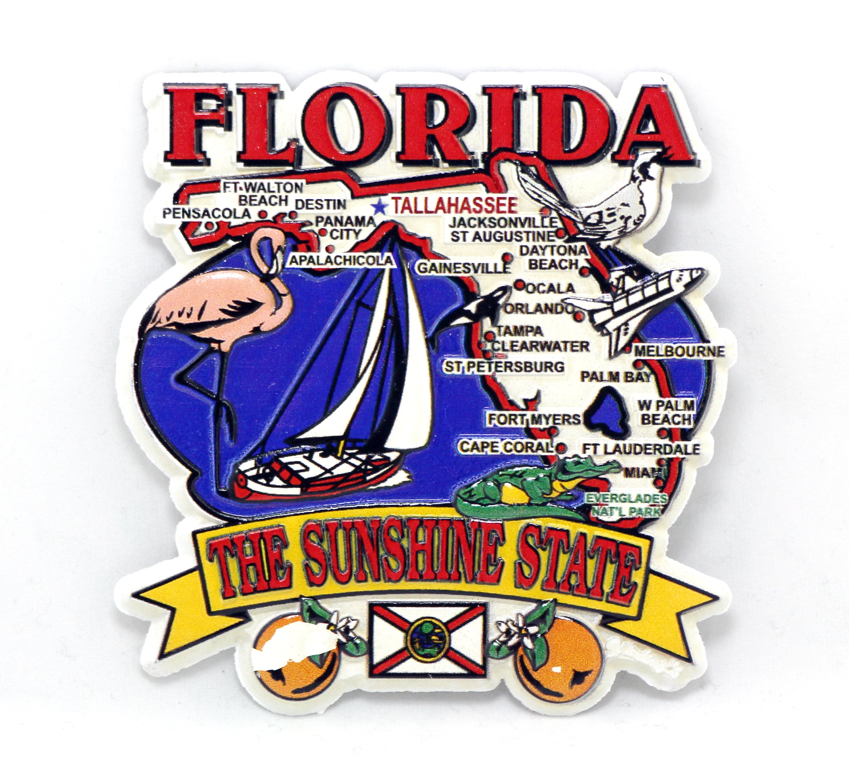 Florida State Elements Map Fridge Collectible Souvenir Magnet - Walmart.com