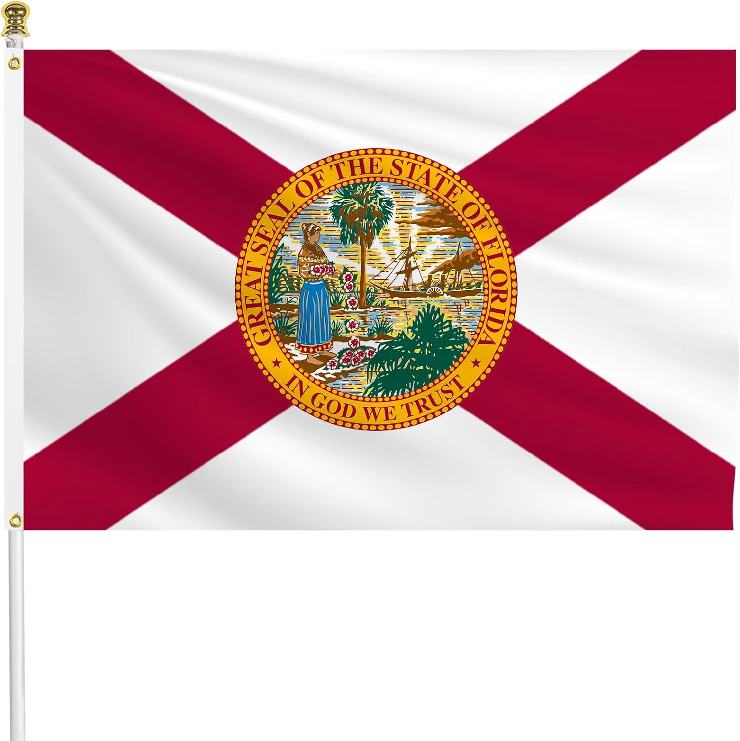 Florida State Flag, 3Ply Polyester, Heavy Duty, Double Sided FL Flag ...