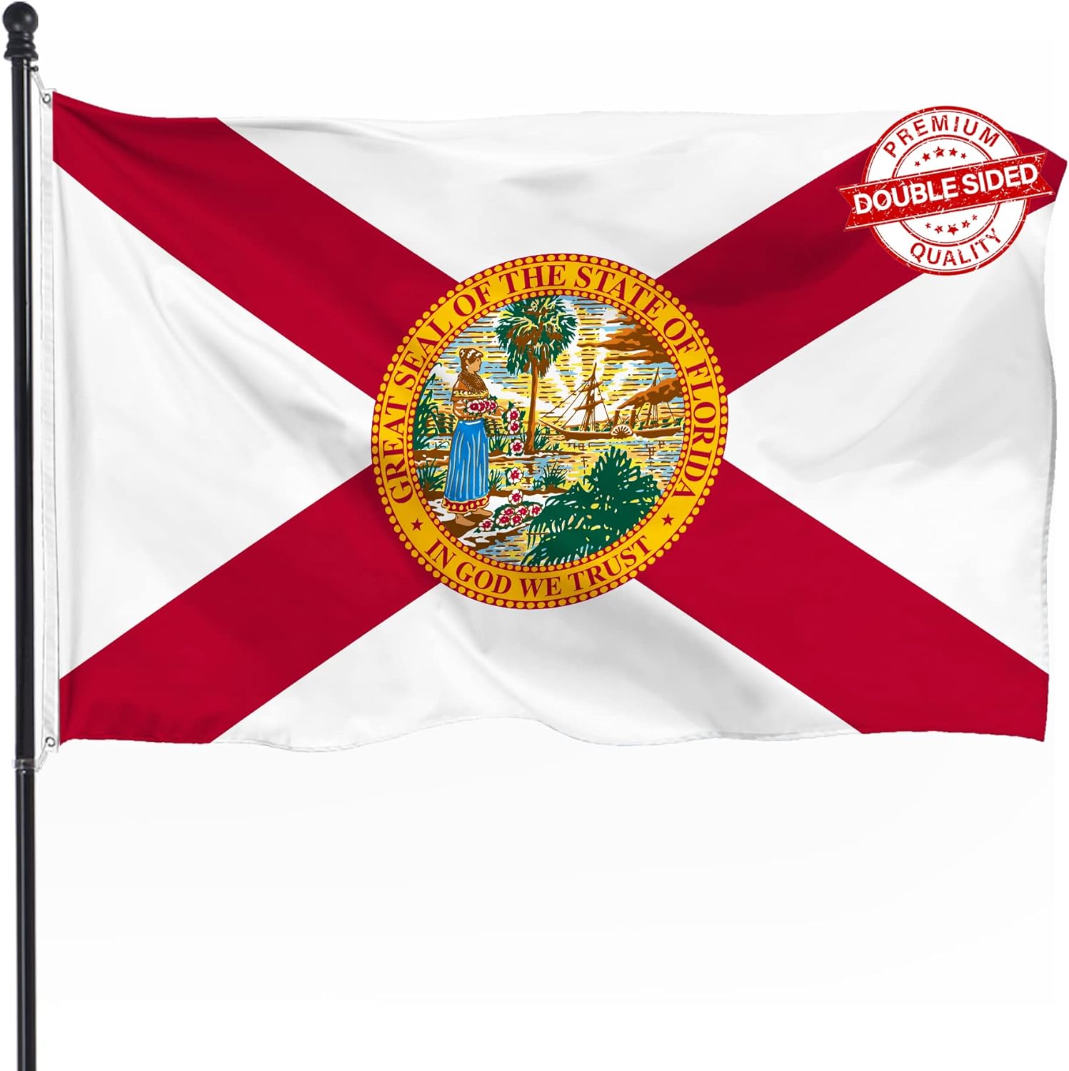 Florida State Flag, 3Ply Polyester, Heavy Duty, Double Sided FL State ...