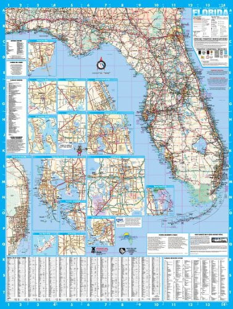 Florida State Laminated Wall Map Poster 36x48 Philippines | Ubuy