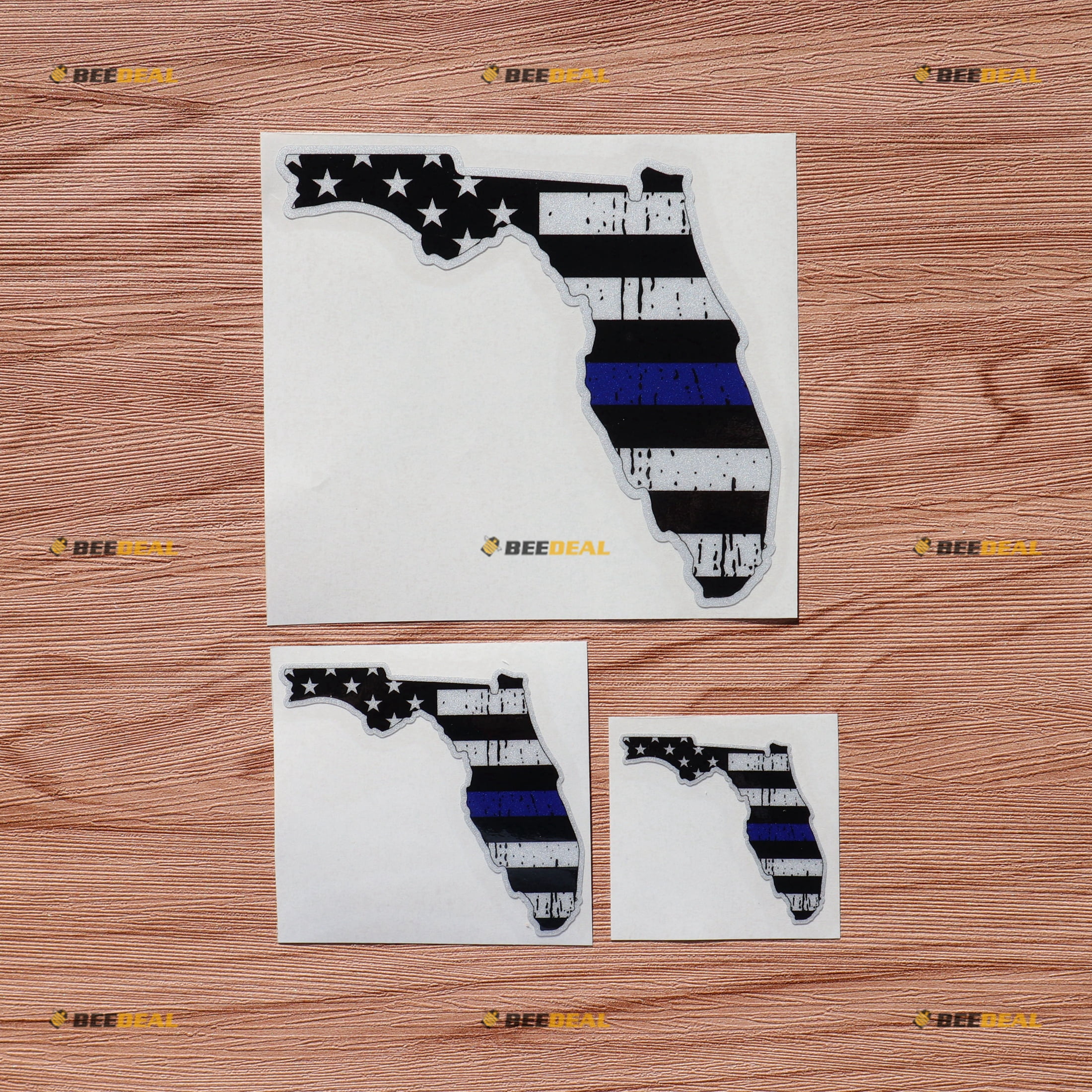 Florida State Map American Flag Thin Blue Line Vinyl Decal Sticker ...