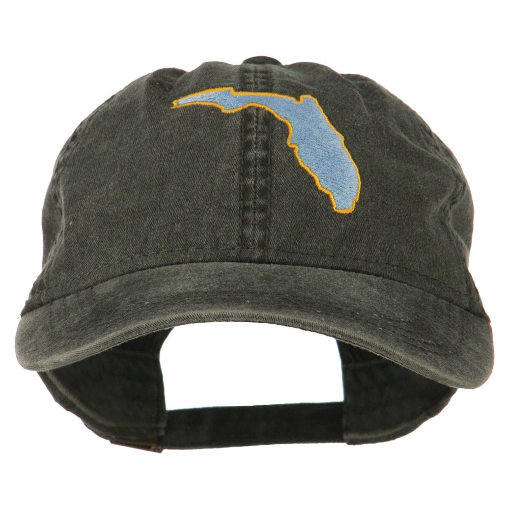 Florida State Map Embroidered Washed Cap - Black OSFM - Walmart.com