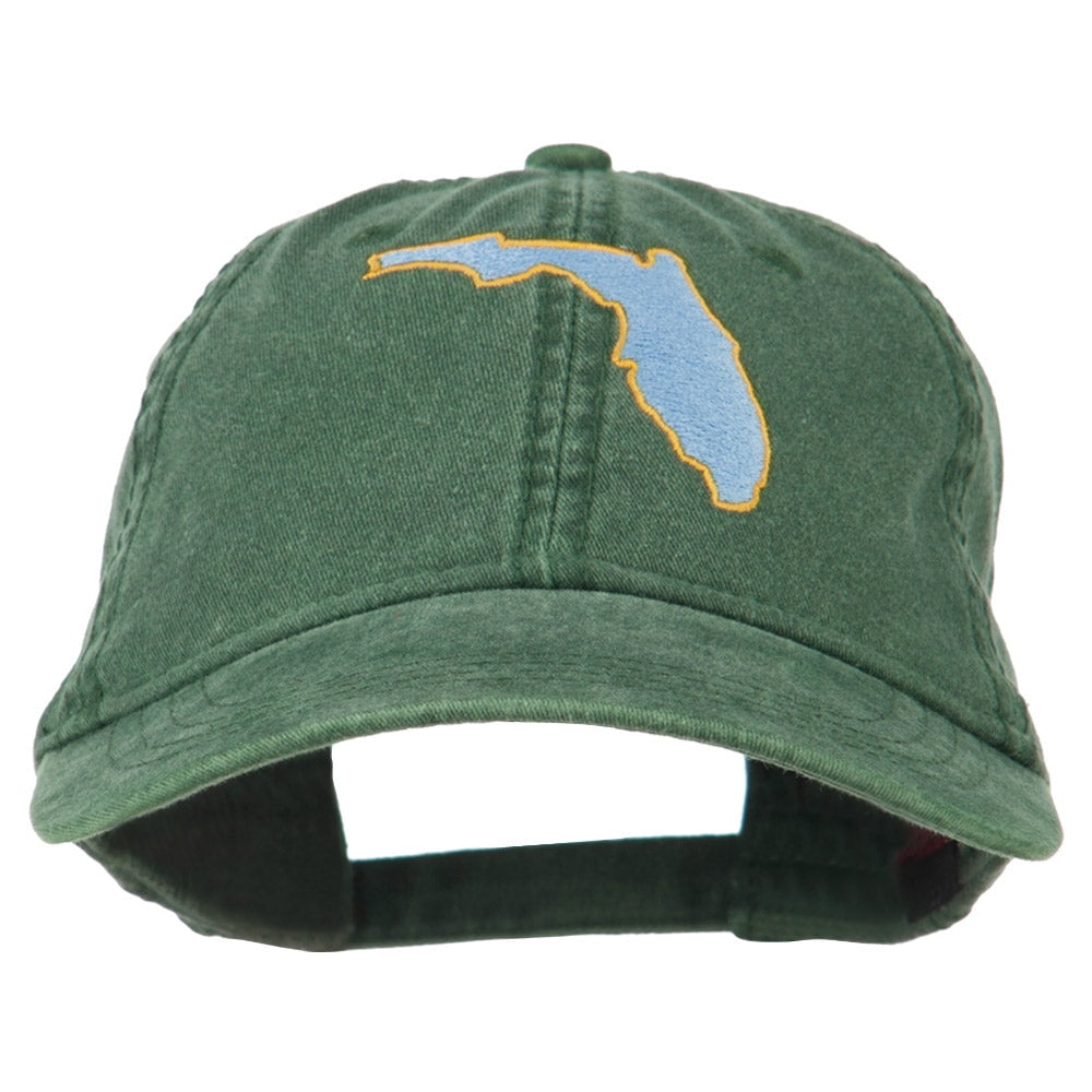 Florida State Map Embroidered Washed Cap - Dark Green OSFM - Walmart.com
