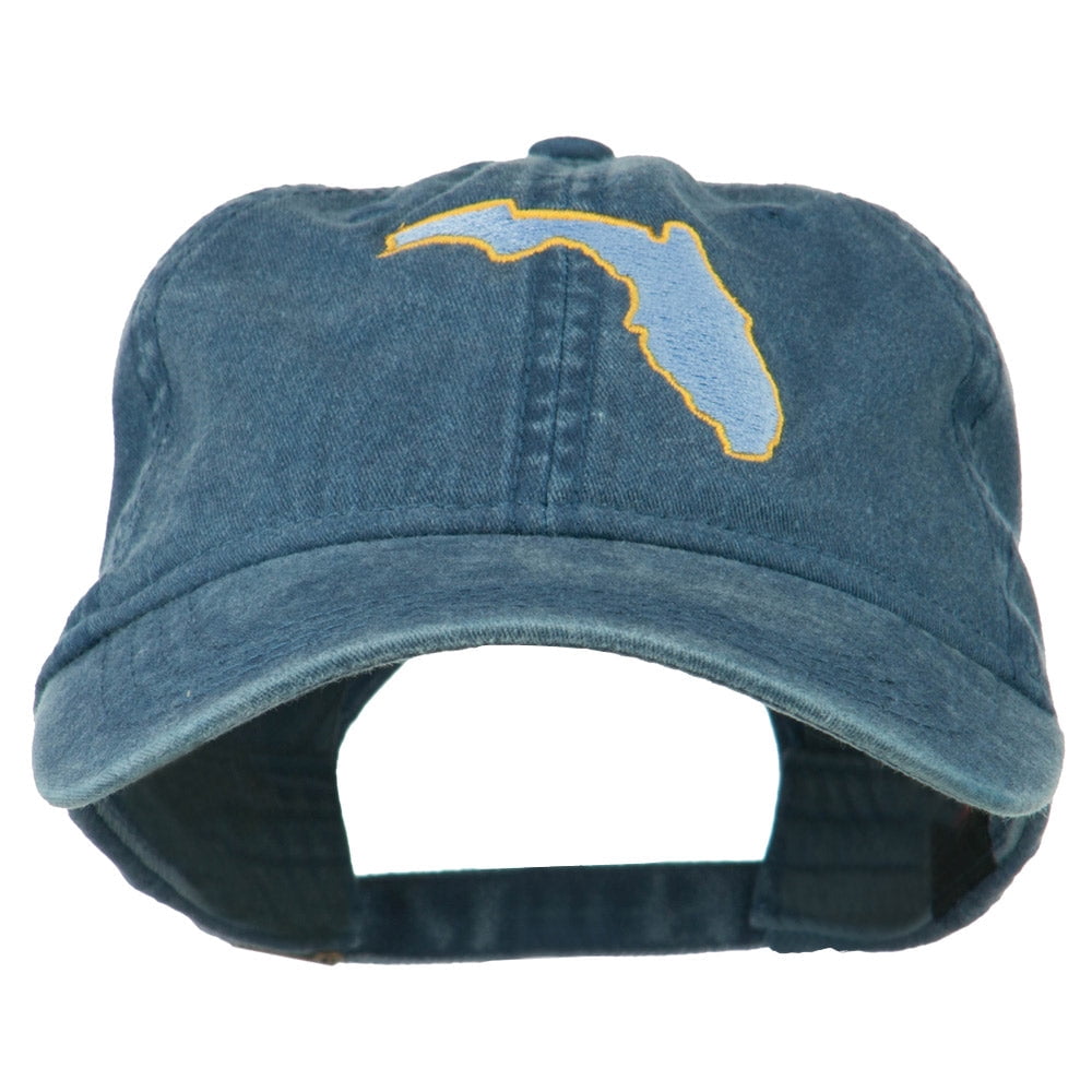 Florida State Map Embroidered Washed Cap - Navy OSFM - Walmart.com