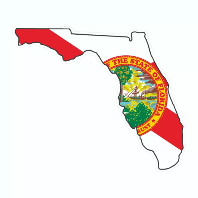 Florida State Map Outline With Flag Sticker, Vacation Sticker Phone ...