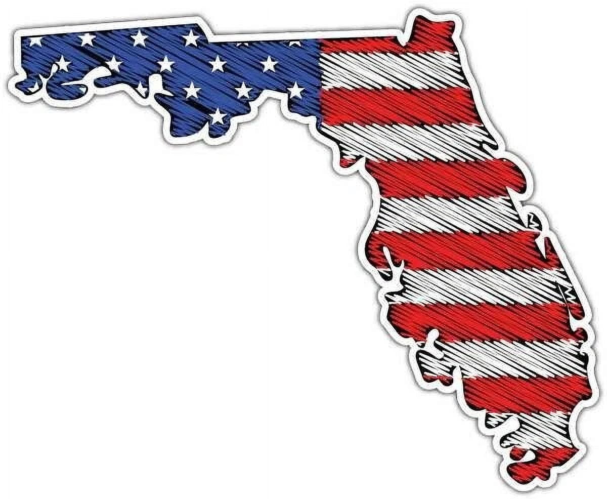 Florida State Map Usa Flag Sketch Miami Car Window Stickerphone Decal ...
