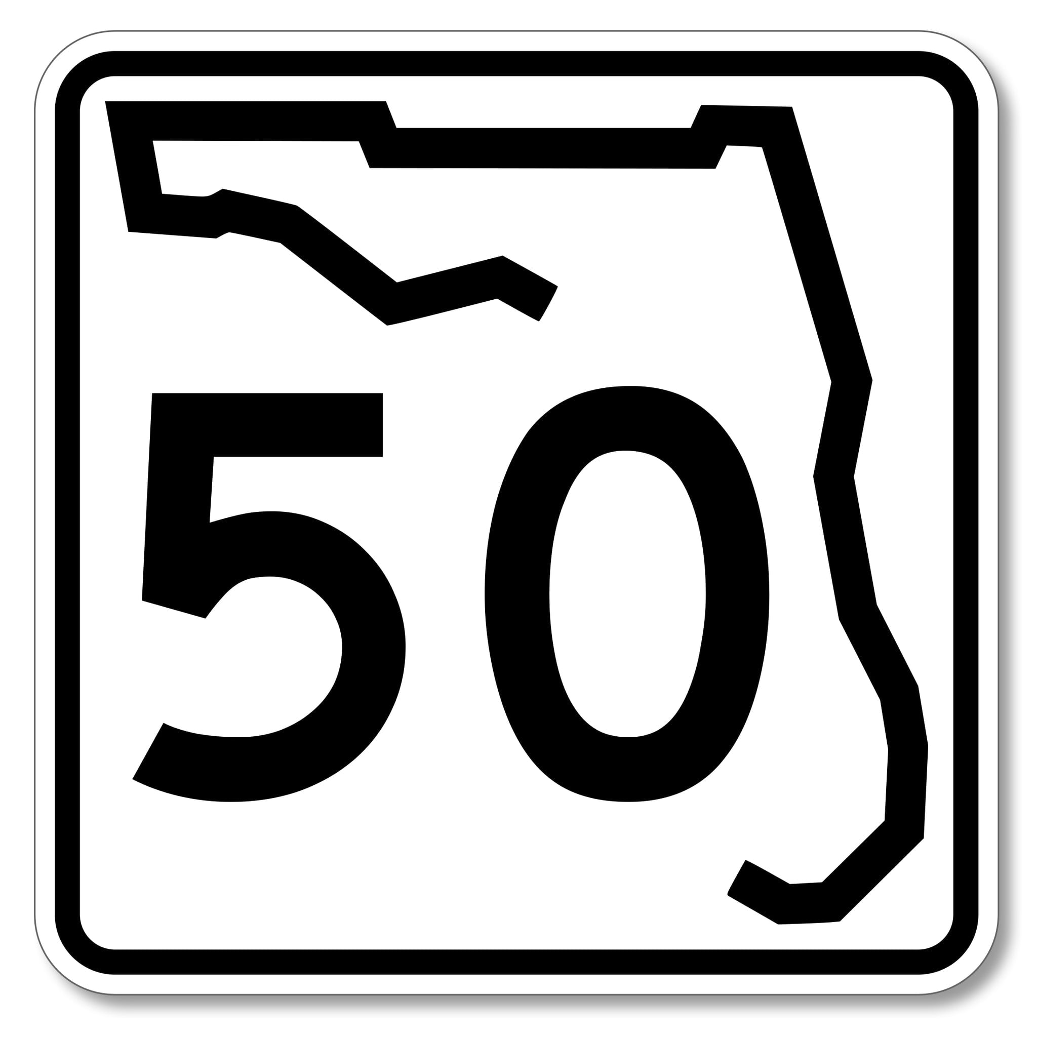 Florida State Road A1A Sign Highway 50 HWY 50 travel explore sticker ...