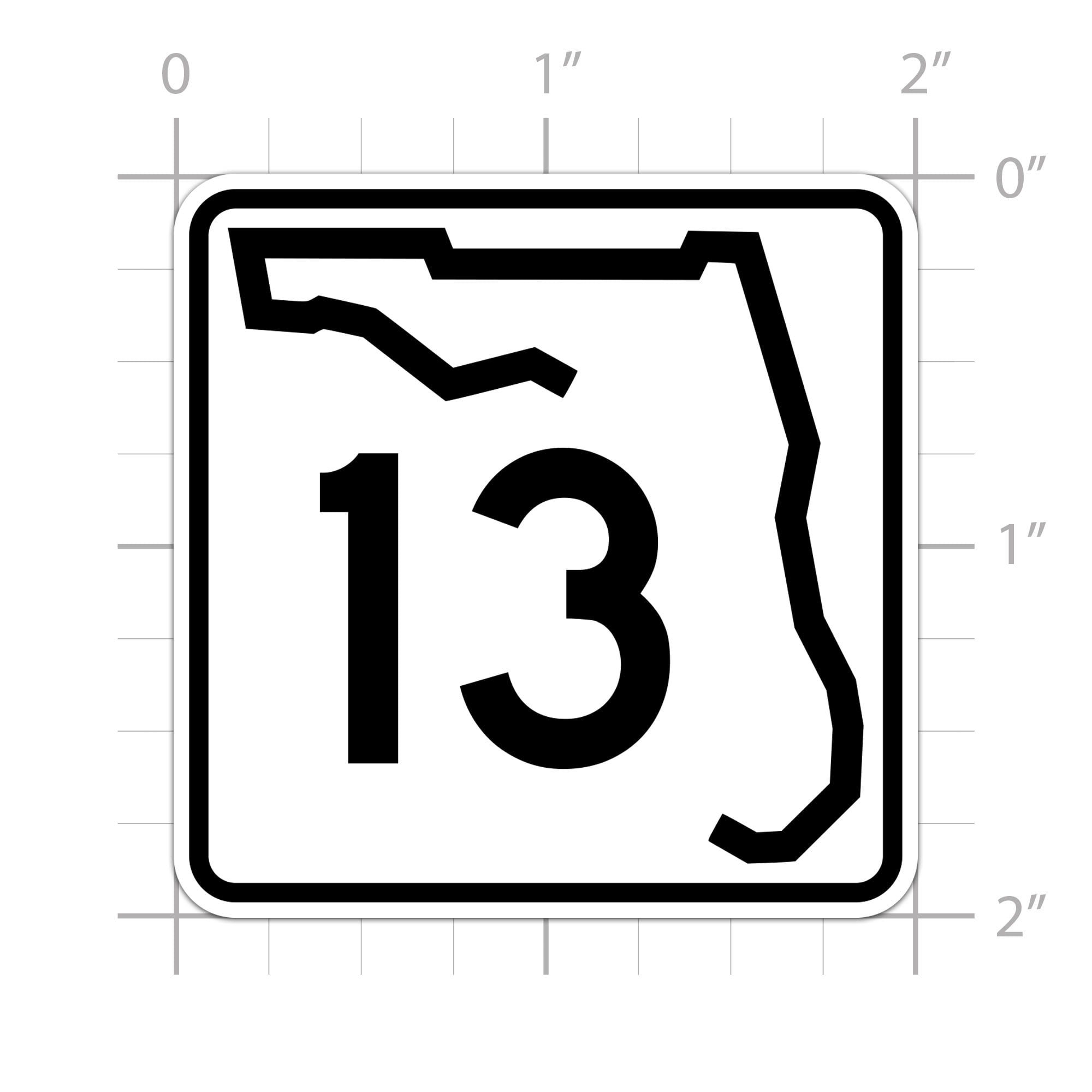 Florida State Road SR 13 Shield Sticker for water bottle phone tumbler ...
