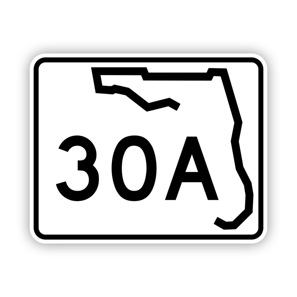 Florida State Road SR 30A Shield Sticker Decal - Self Adhesive Vinyl ...