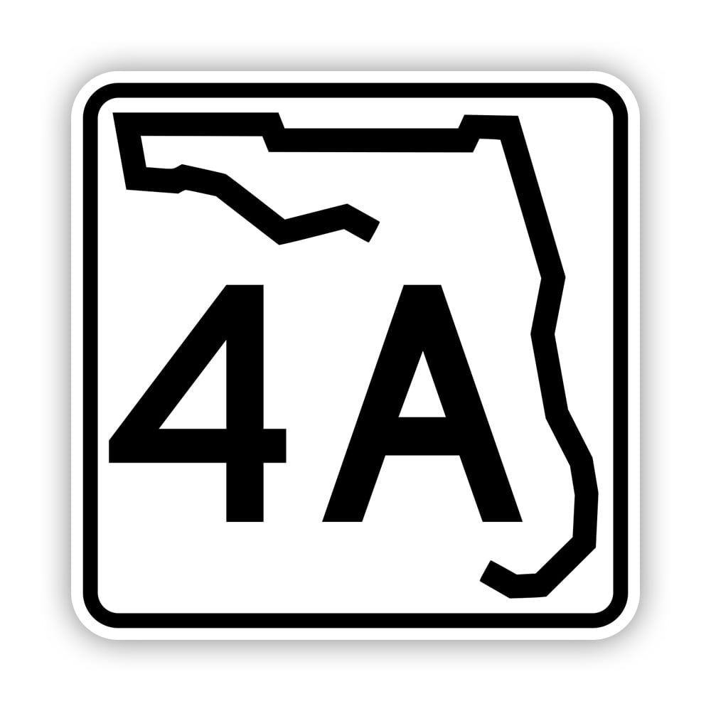Florida State Road Sr 4a Shield Sticker Decal Self Adhesive Vinyl