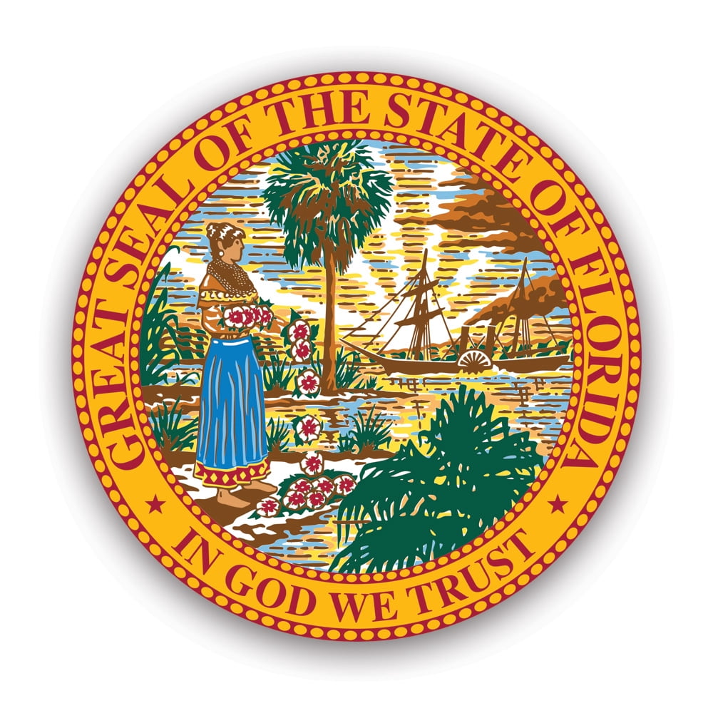 Florida State Seal Sticker Decal - Self Adhesive Vinyl - Weatherproof ...