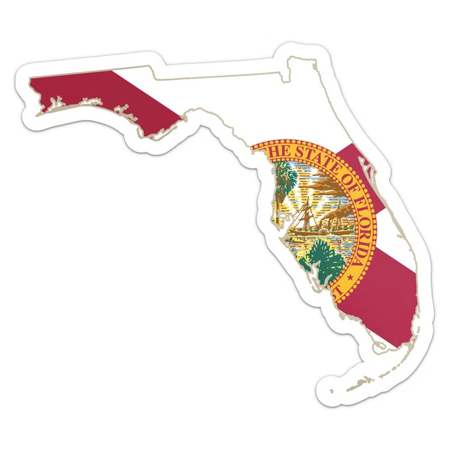 Florida State Sticker Phone Decal Water Bottle Stickers Car Decals ...