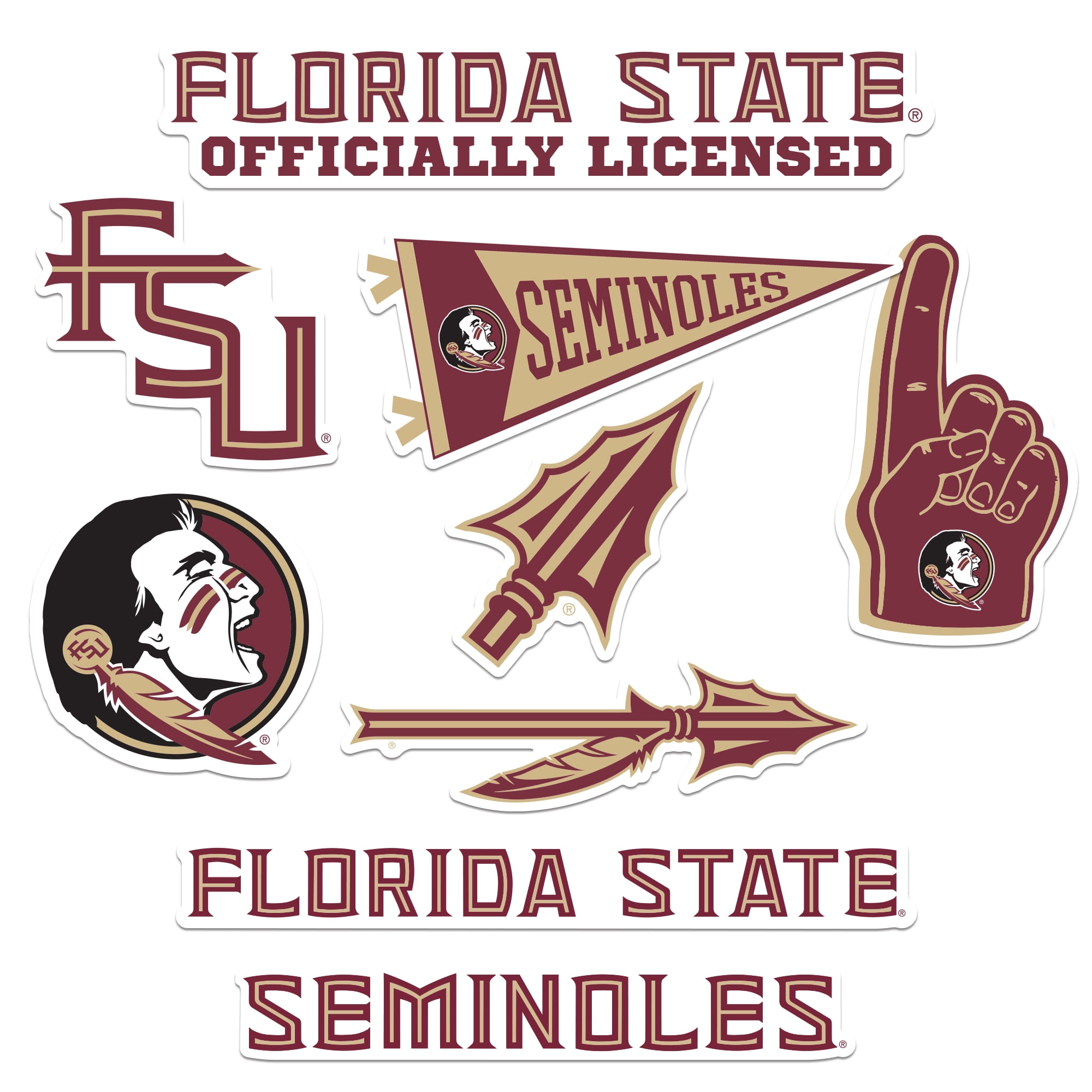 Florida State University 8ct Vinyl Large Deluxe Stickers Variety Pack ...