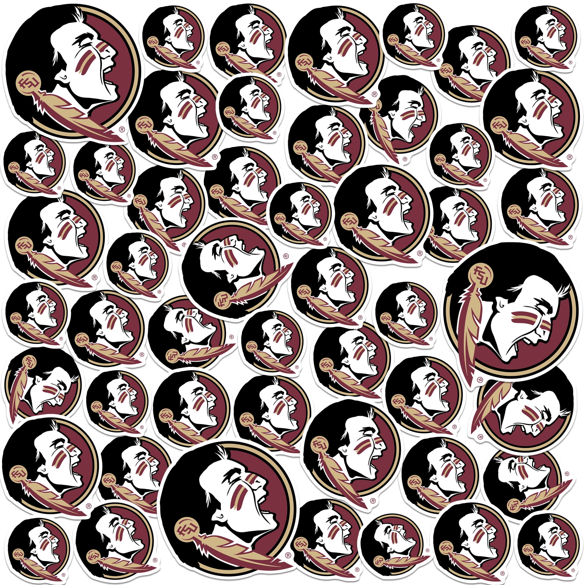 Florida State University Primary Logo 50ct Vinyl Large Deluxe Stickers ...