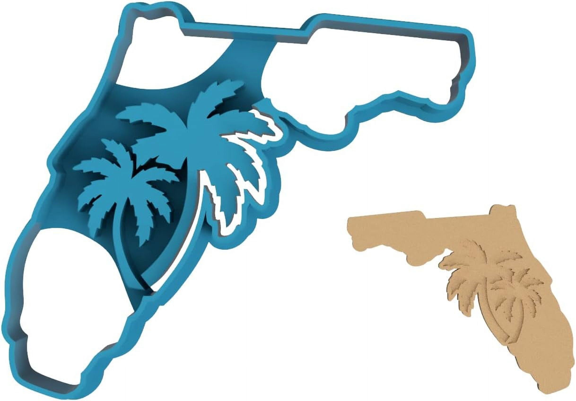 Florida State with Palm Trees Cookie Cutter - The Sunshine State USA ...