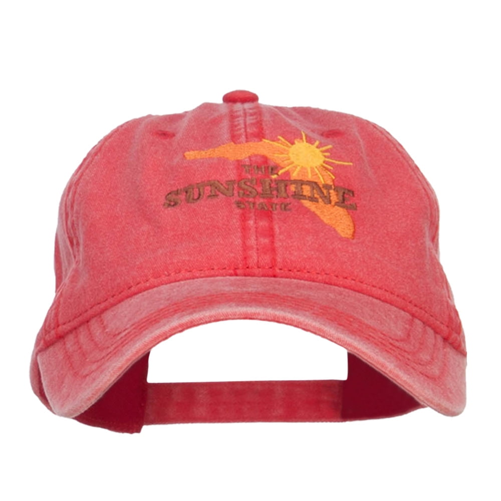 Florida Sunshine State Embroidered Cap - Red OSFM - Walmart.com