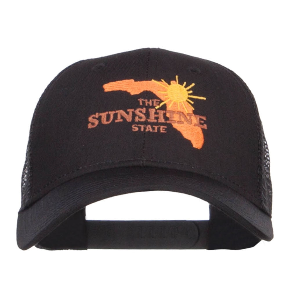 Florida Sunshine State Embroidered Mesh Cap - Black OSFM - Walmart.com