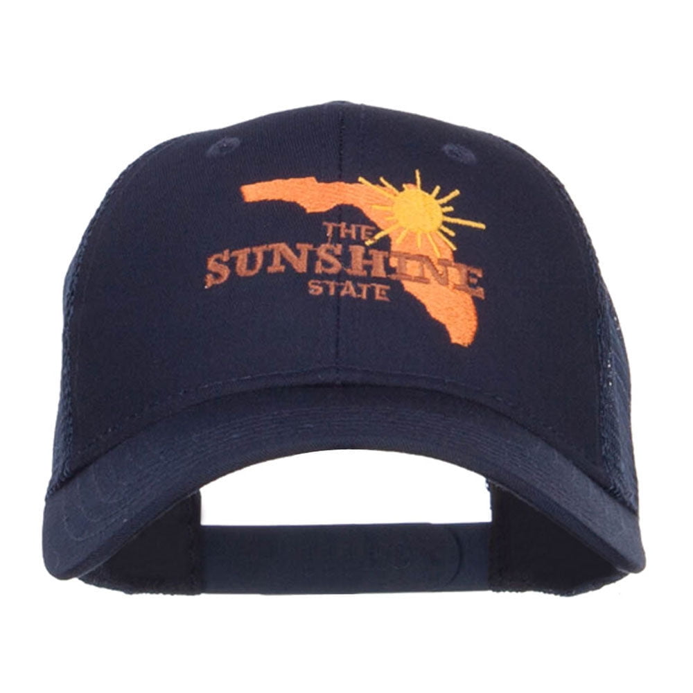 Florida Sunshine State Embroidered Mesh Cap - Navy OSFM - Walmart.com