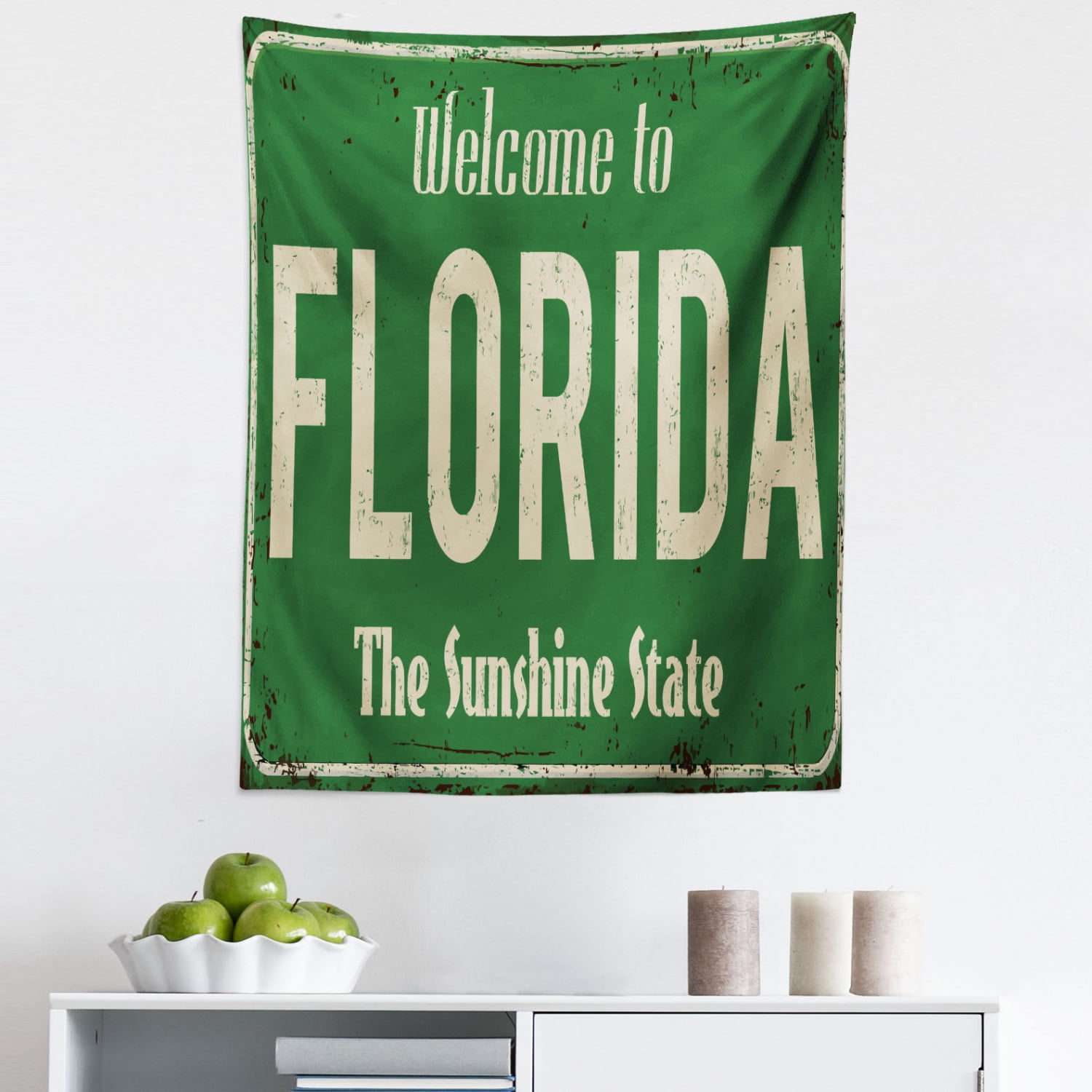 Florida Tapestry, Welcome to Florida Old and Rusty Graphic Sign Design ...