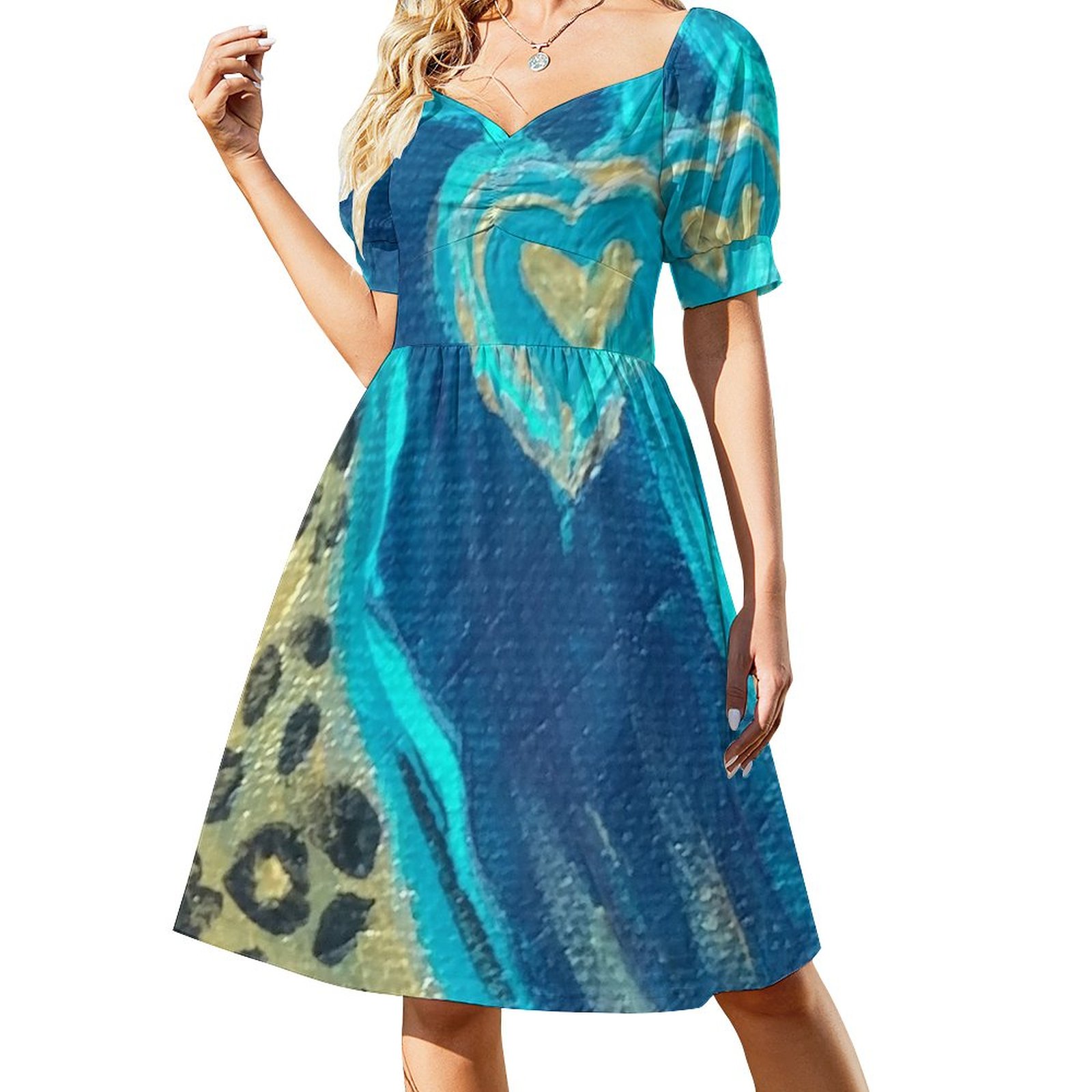 Florida Teal Love Sleeveless Dress dress party evening elegant luxury celebrity dresses with ...