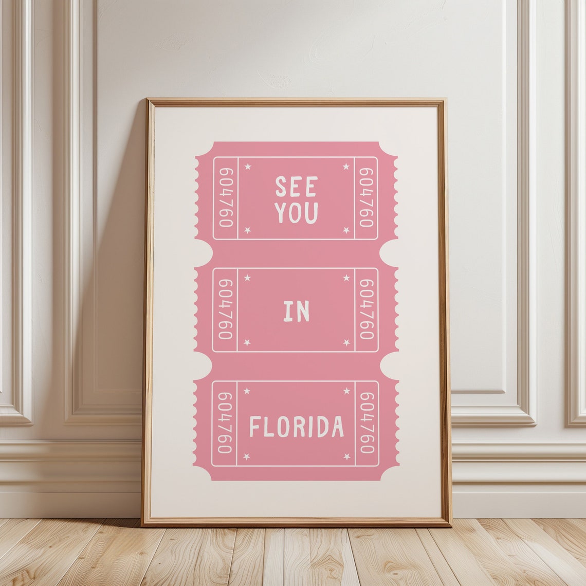 Florida Ticket Stub Poster Retro Travel Poster Poster Decor For Living ...