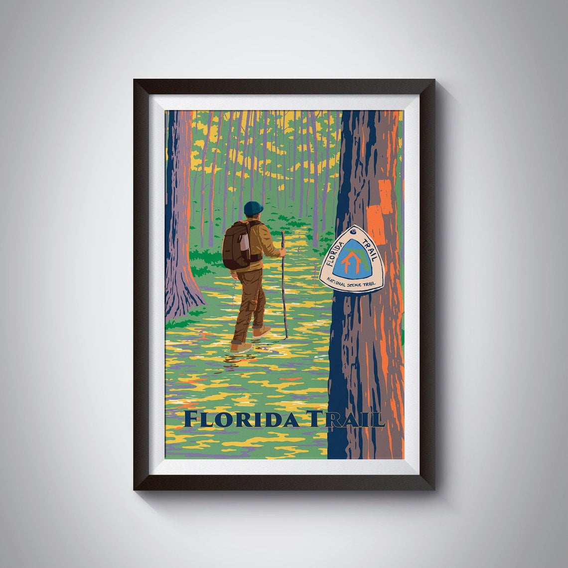 Florida Trail Poster, National Scenic Trail Usa, Long Distance Hiking ...