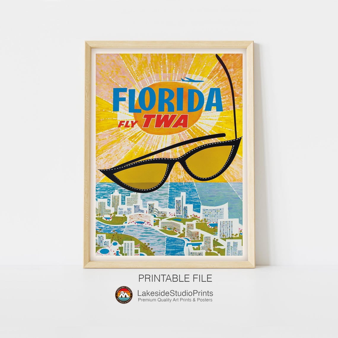 Florida Vintage Travel Poster ,Decor For Living Room Bedroom, 12x18 ...