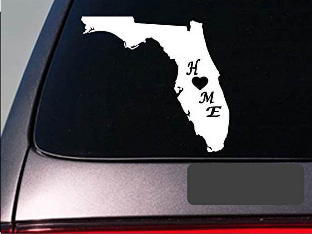 Florida home 6" sticker *E668* state outline home map decal vinyl ...