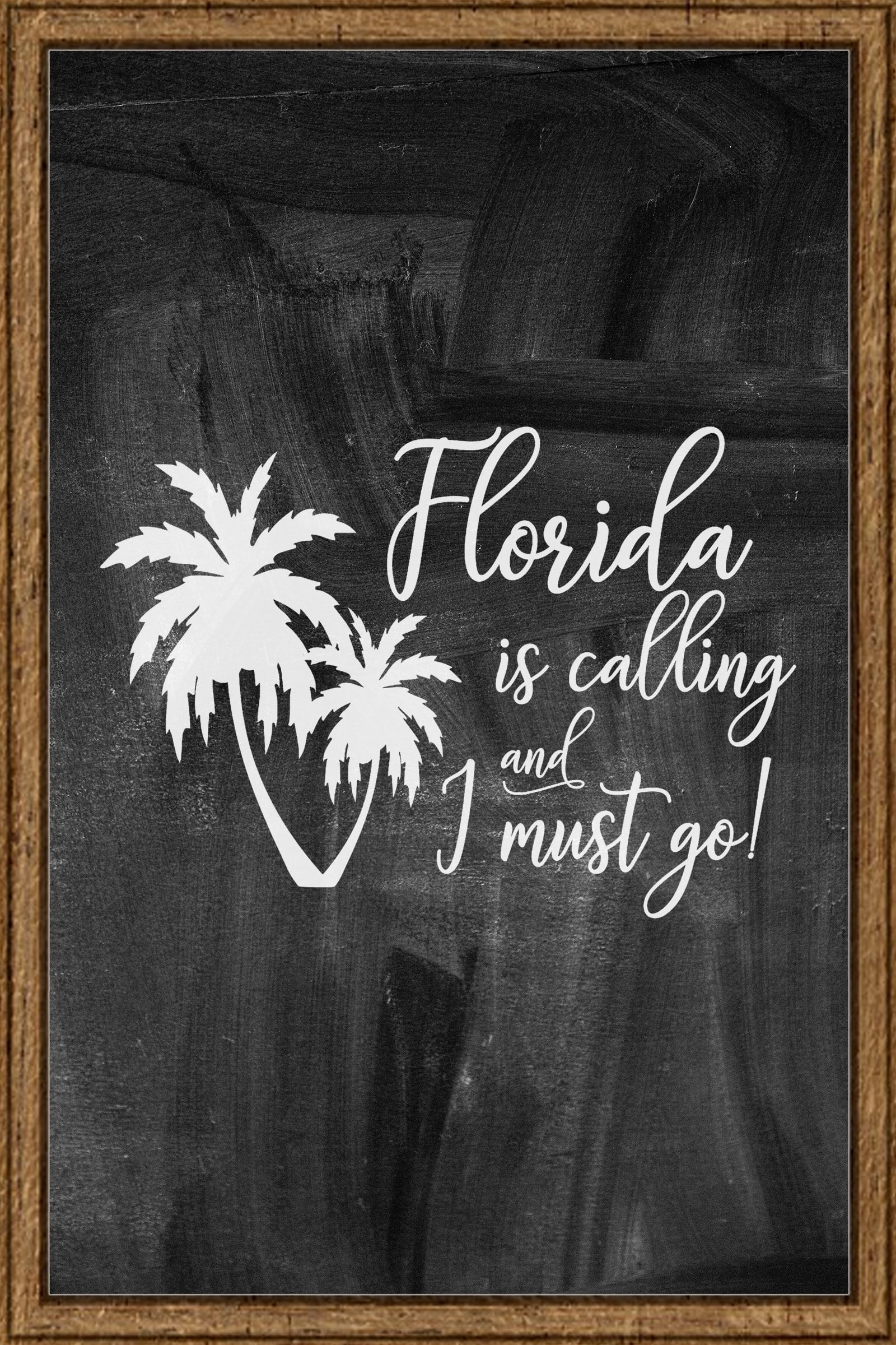 Florida is calling and I must go! palm trees cursive funny beach Tin ...