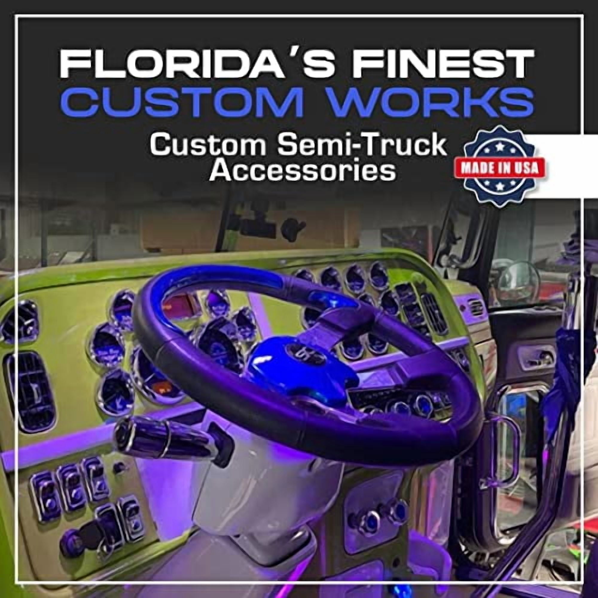 Florida’s Finest Customs Peterbilt Dome Lights Plate (Green ...