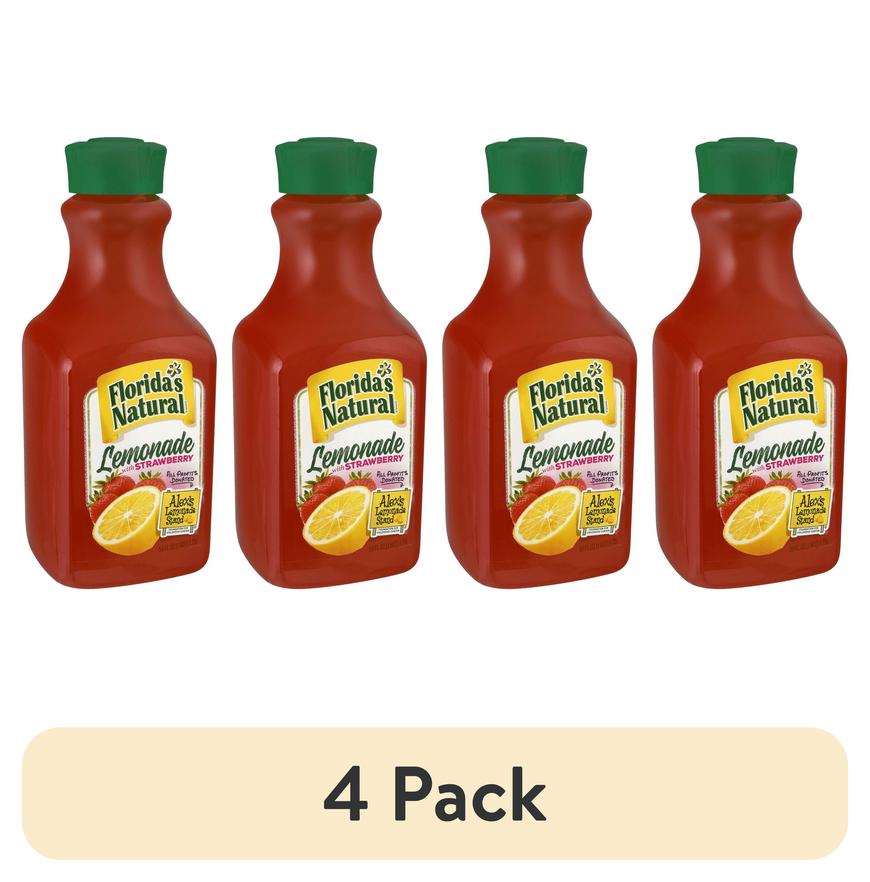 (4 pack) Florida's Natural Lemonade with Strawberry, 59 oz plastic ...