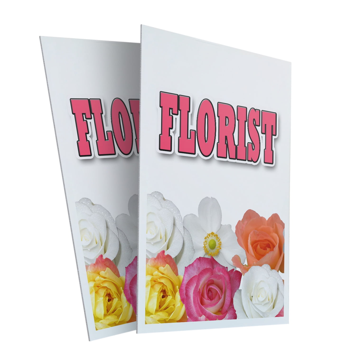 Florist (2-PACK) 24" x 36" Plastic Signs | Sign Insert 4mm Corrugated ...