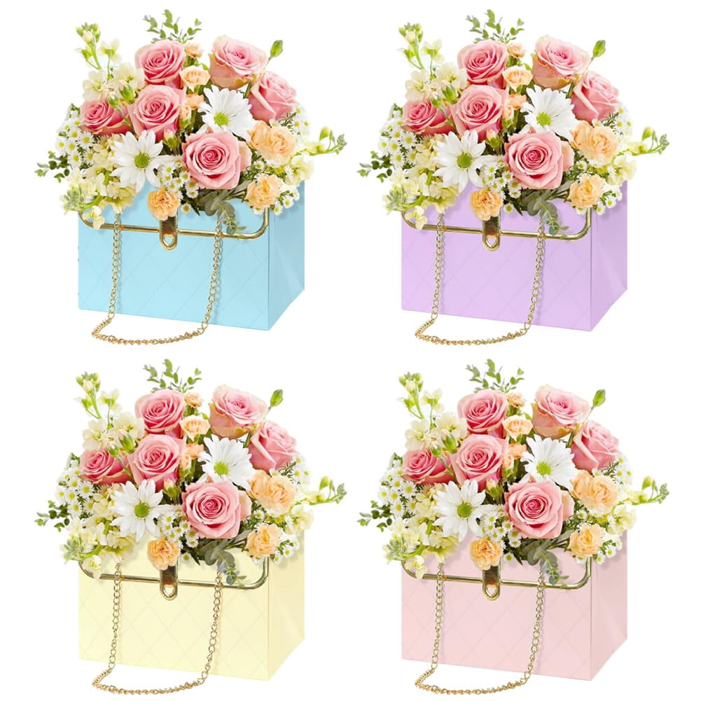 Florist Bouquet Paper Gift DHF10 Box,4 Pack Folding Bouquet Wrapping ...