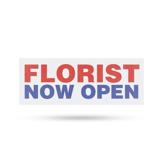 Florist Now Open Vinyl Decal 36 Inch x 14 Inch Weatherproof Heavy-Duty ...