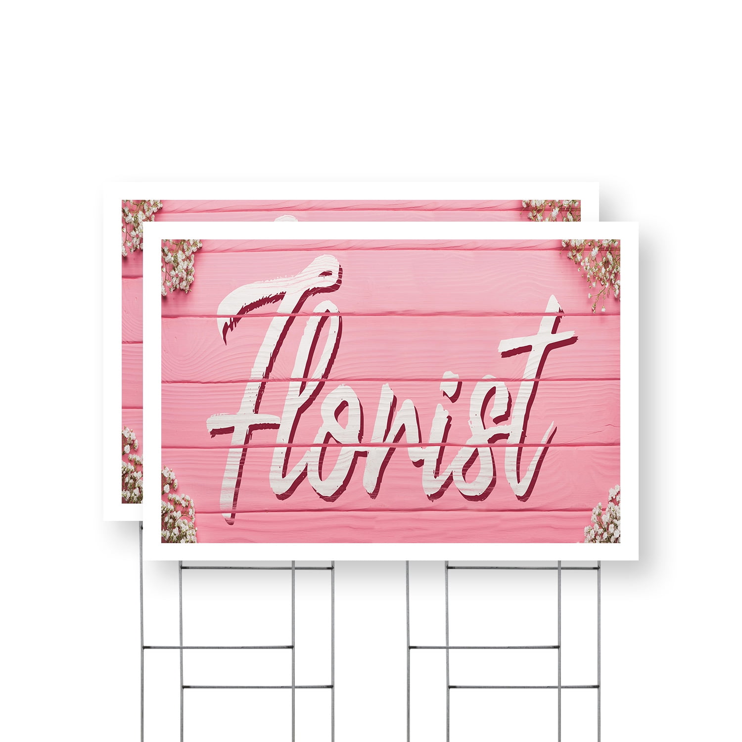 Florist Yard Sign 2 Pack of 24 Inch x 36 Inch Double Sided Weatherproof ...