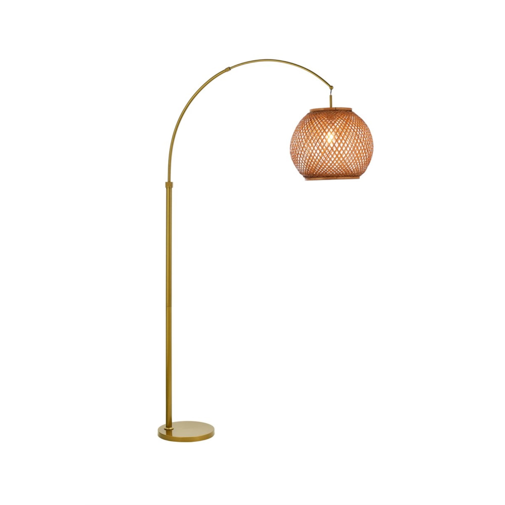 Flos rattan round shade floor lamp in brass - Walmart.com