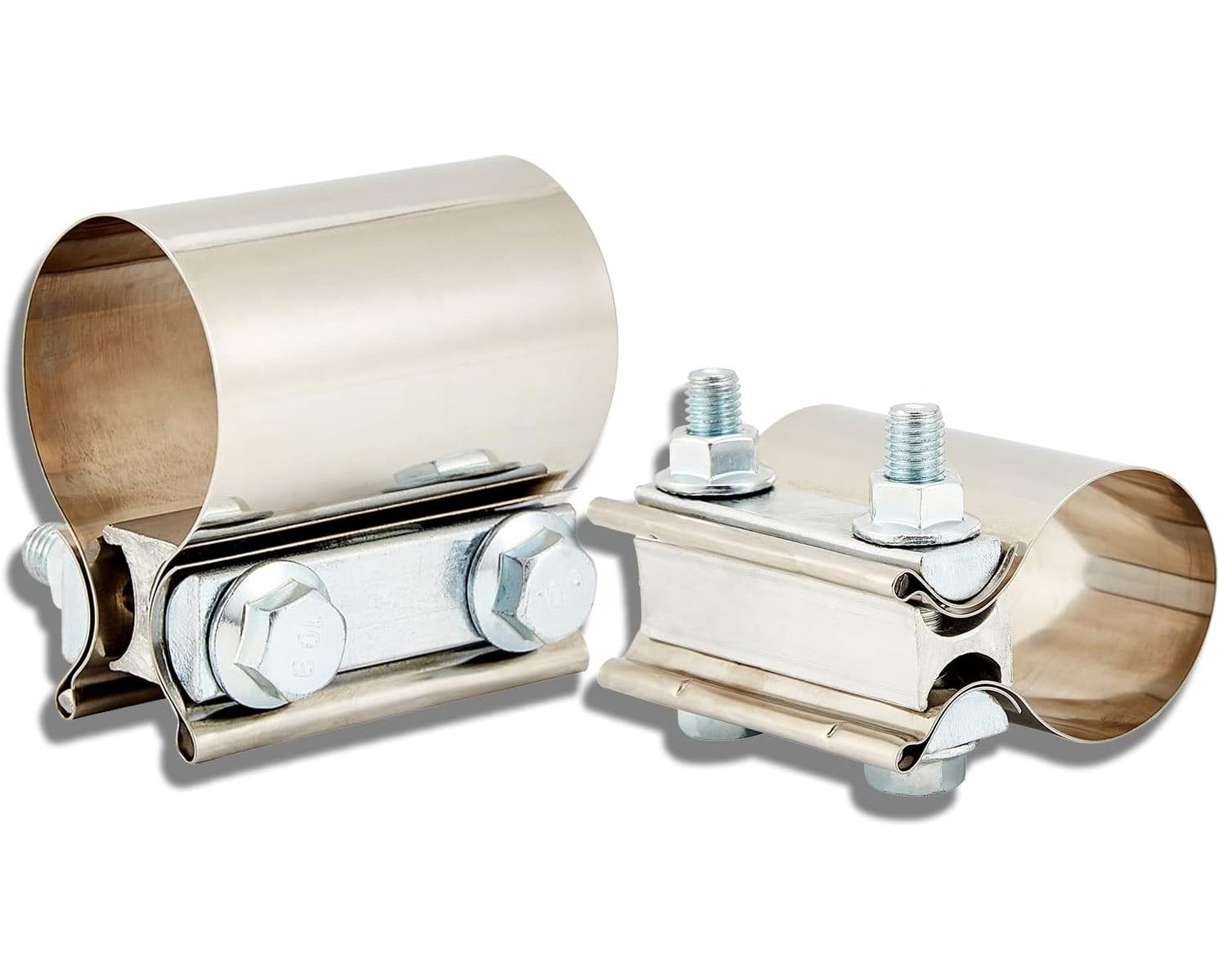 Floshine 1.5" Butt Joint Band Clamps,Exhaust Muffler Clamp 2 PCS，1.5 in ...