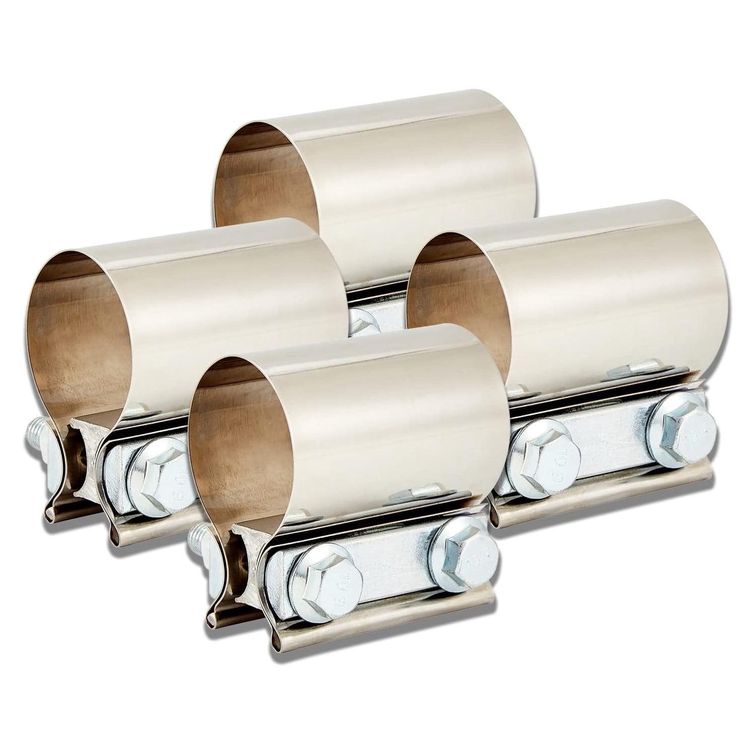 Floshine 2.25" Butt Joint Band Clamps,Exhaust Muffler Clamp 4 PCS，2.25 ...