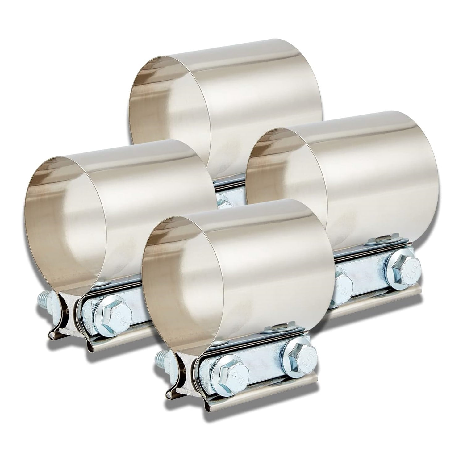 Floshine 2.75" Butt Joint Band Clamps,Exhaust Muffler Clamp 4 PCS，2.75 ...