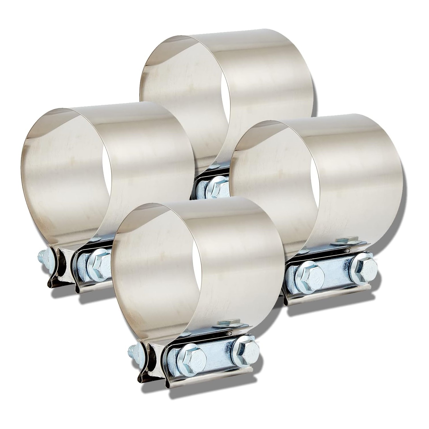 Floshine 4" Butt Joint Band Clamps,Exhaust Muffler Clamp 4 PCS，4 in ...