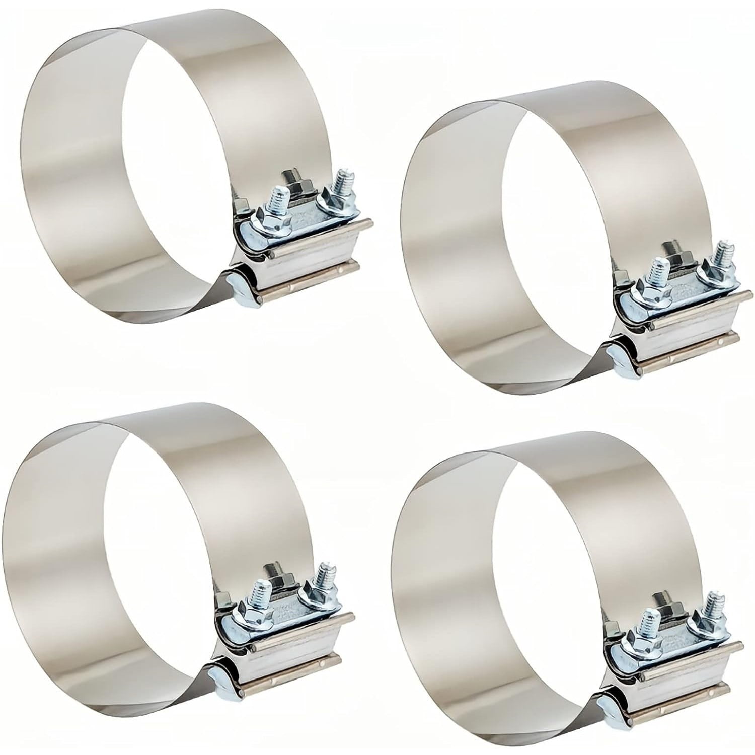 Floshine 5" Butt Joint Band Clamps,Exhaust Muffler Clamp 4 PCS，5 in ...