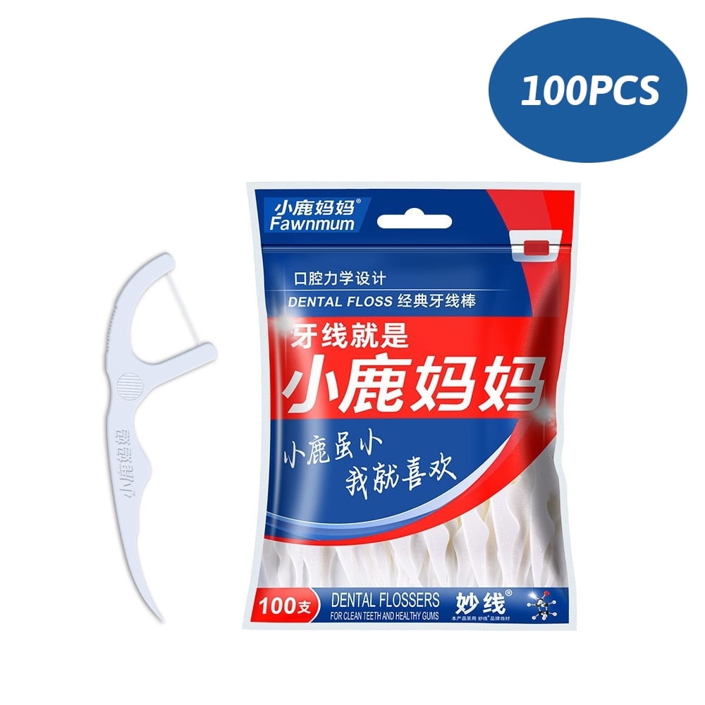 Floss Picks, 100 Count - Unbreakable, Shred-Resistant, Resealable ...