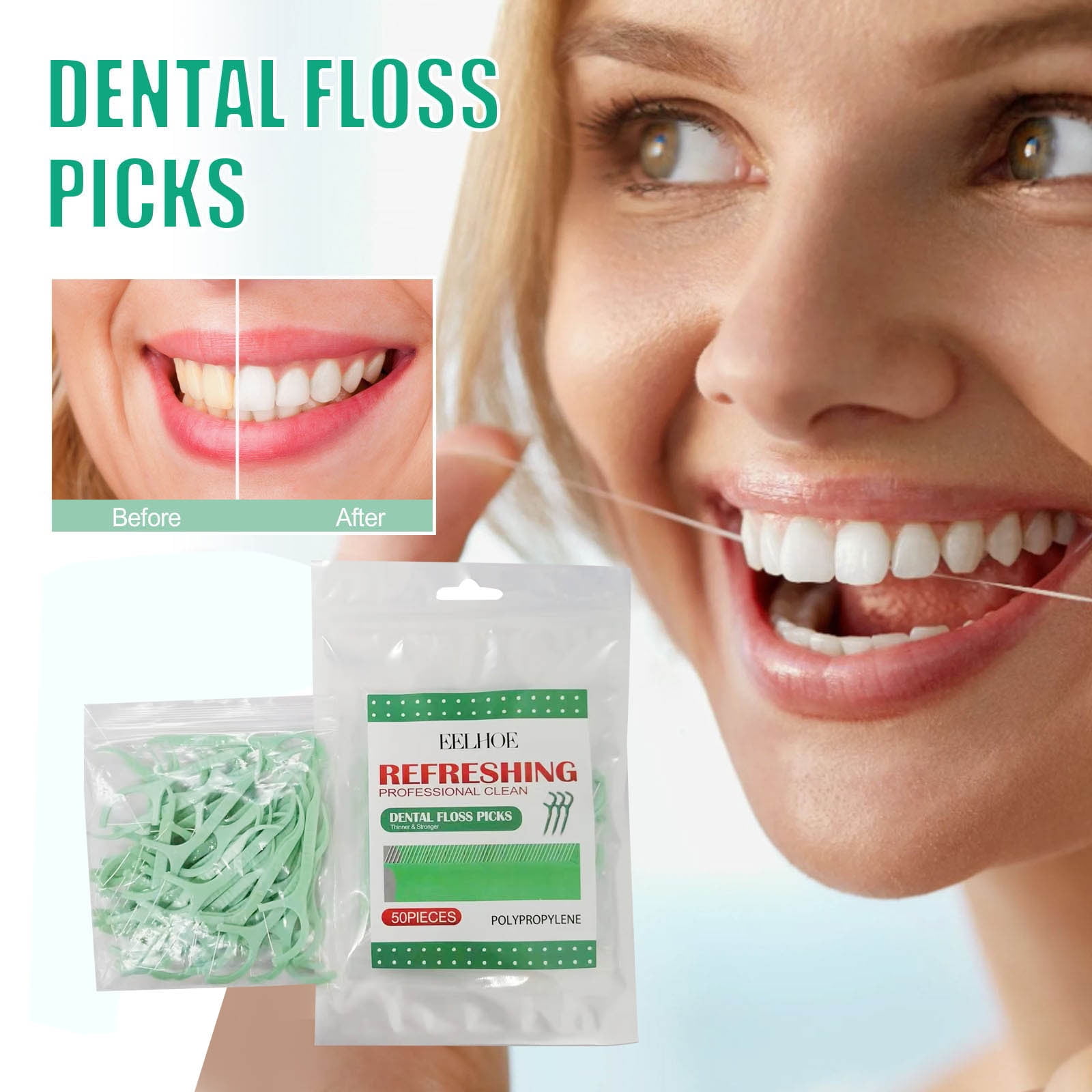 Floss Sticks, Dental Floss Picks, Double-Ended Flossing Wand for Braces ...