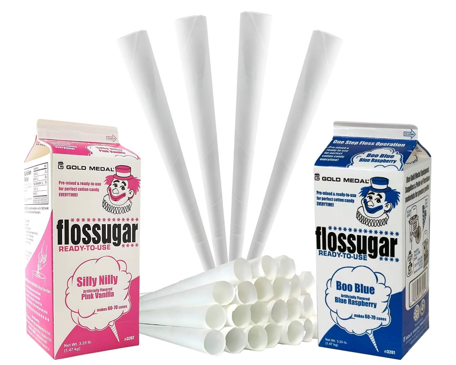 Floss Sugar Pink and Blue Ready-To-Use Cotton Candy Mix - 2 Pack (3.25 ...
